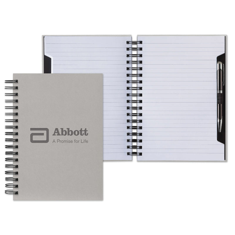 Custom Wire-Bound Journal with Pen | Custom Promotional Notebook Set ...